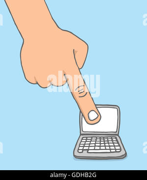Illustration of hand pointing with finger. Vector illustration isolated ...