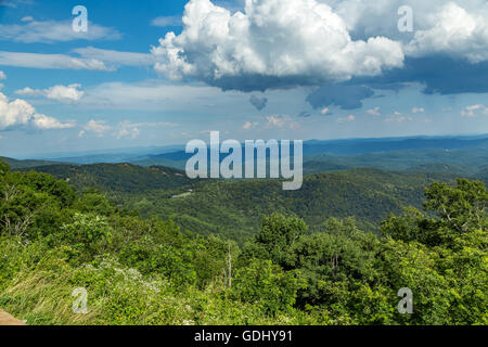 A view of the North Carolina countryside from the Blue Ridge Parkway ...