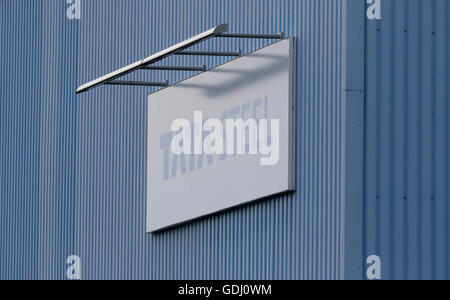 Tata Steel sign at distribution premises at Lissue Industrial Estate ...