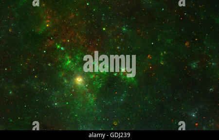 Green nebula in deep space ultra widescreen template, computer ...