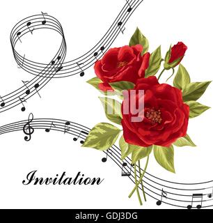 Red roses with music notes Stock Vector Image & Art - Alamy