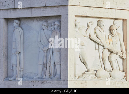 Detail of Fascist sculpture (by Tuscan sculptor Vico Consorti) on the ...