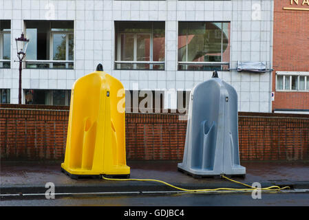 Public toilet in Amsterdam, the Netherlands, on a wet and rainy day in ...