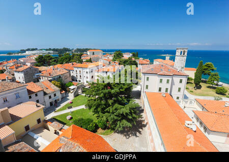 View from the church tower of Porec city, Croatia Stock Photo - Alamy