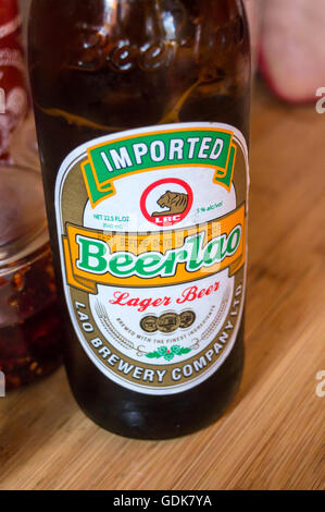 Beerlao Beer Bottle and Glasses Vientiane Laos Stock Photo - Alamy