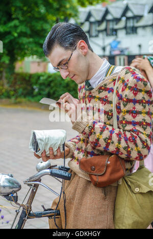 Man dressed in 1940,s style clothing as spiv during Forties weekend on ...