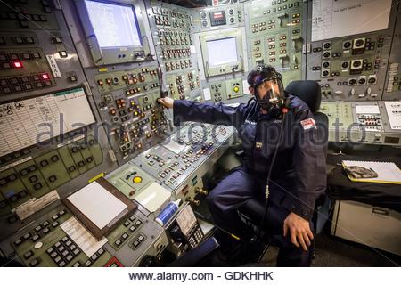 Engineering Control room in HMS Dragon, a type 45 destroyer and the ...