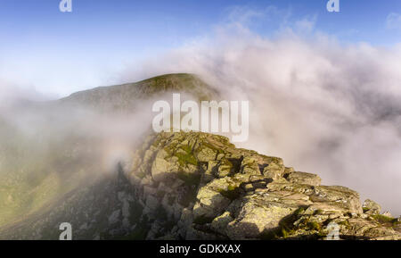 Striding Edge, Helvellyn & a Brocken Spectre in the mist, English Lake ...