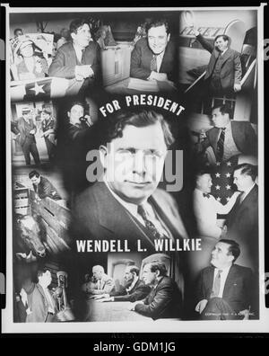 The Wendell Willkie presidential campaign poster from 1940 promotes his ...