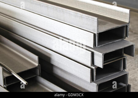 metal profile channel for use in structures, warehouse Stock Photo - Alamy
