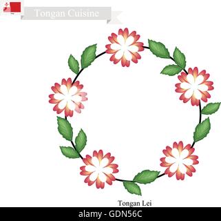 Tonga Flower, Illustration of Tongan Lei or Tonga Garland Made From ...