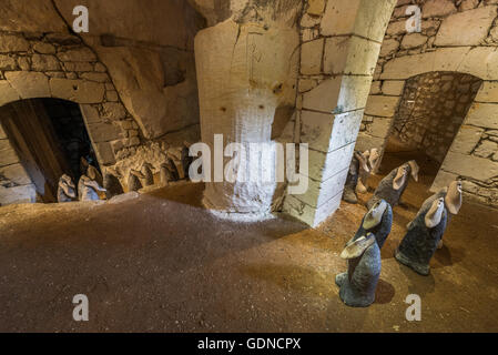exhibition in the caves of artist Richard Rak, Manoir de la Caillère ...