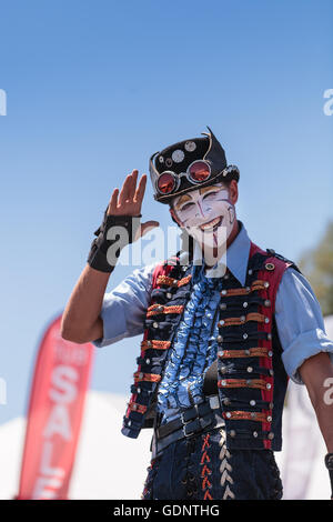 Performer Benjamin Gadbois with the Dragon Knights steampunk stilt ...