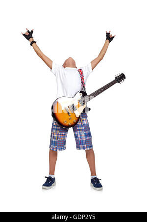 portrait of rocker boy, on white background Stock Photo - Alamy