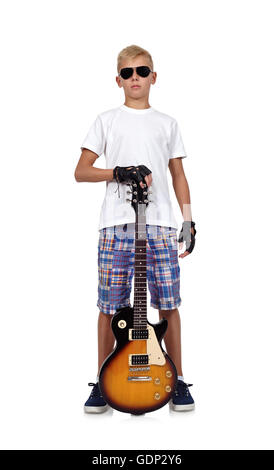 portrait of rocker boy, on white background Stock Photo - Alamy