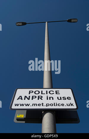Automatic number plate recognition or ANPR warning sign UK Stock Photo ...