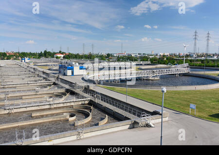 Wien, Vienna: Main sewage treatment plant Vienna : aeration tanks of ...