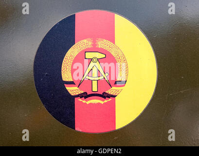 old emblem of the German Democratic Republic, the communist symbol of ...