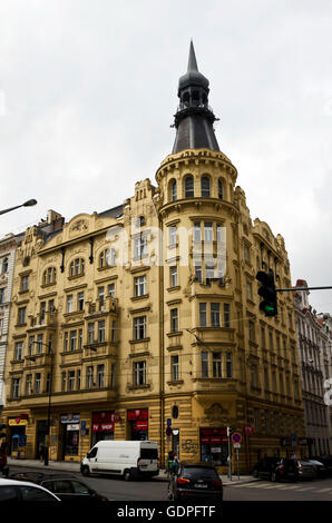 Impressive corner building near the centre of Prague (Praha) in the ...
