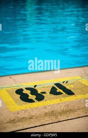 Depth numbers with swimming pool water Stock Photo - Alamy
