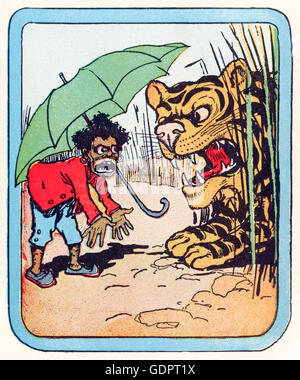Little Black Sambo meets the Tiger who wants to eat him! Image from ...