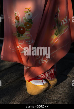 Wooden Japanese geisha clogs, traditional geisha shoes in Japan Stock ...