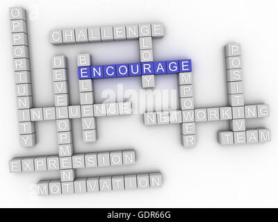 3d image Encourage word cloud concept Stock Photo - Alamy
