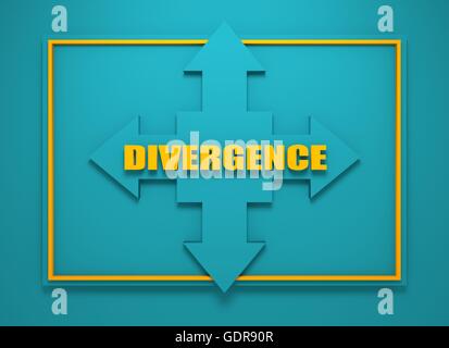 Arrow cross with word divergence Stock Photo - Alamy
