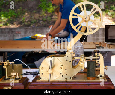 Morse Telegraph Machine. Sender and receiver Stock Photo - Alamy