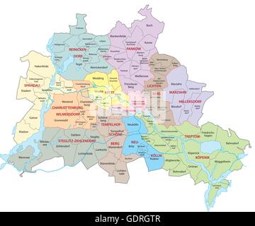 Germany Political Map with capital Berlin, national borders, most Stock ...
