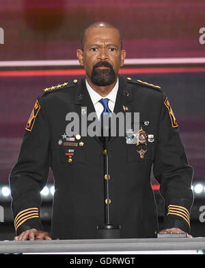 Sheriff David Clarke of Milwaukee County, Wisconsin, is seen leaving ...