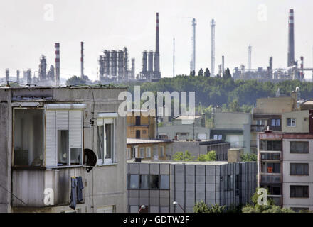 Slovnaft refinery in Bratislava, Slovakia. Pollution theme. Factory ...