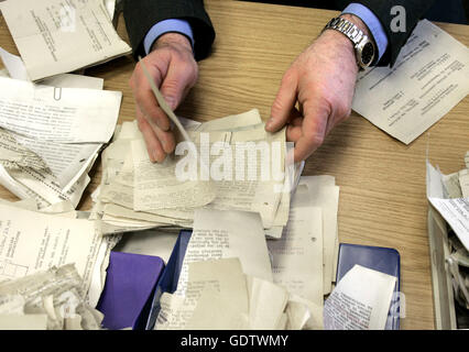 Reconstruction of Stasi files Stock Photo - Alamy