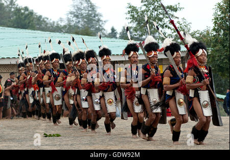 The image of Angami Tribes men performing in Nagaland, India Stock ...