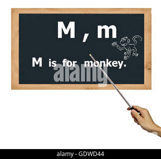blackboard for abc alphabet learning and Hand holding pointer Stock ...