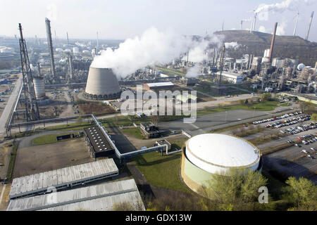Aerial view, Ruhr oil BP Gelsenkirchen refinery, Uniper power plant ...