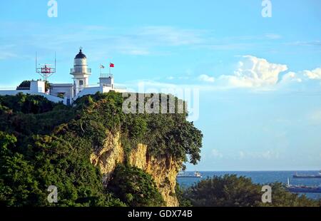 Vintage lighthouse on the island of Cijin in southern Taiwan Stock ...
