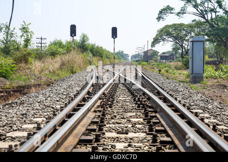 The way forward railway of detail Stock Photo - Alamy