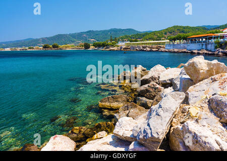 The small fishing village of Kamiros Skala Rhodes Dodecanese Greece ...
