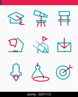 Set of various simple line icons Stock Photo - Alamy