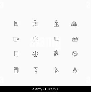 Set of various simple small line icons Stock Photo - Alamy