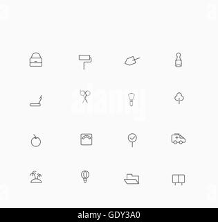 Set of various simple small line icons Stock Photo - Alamy