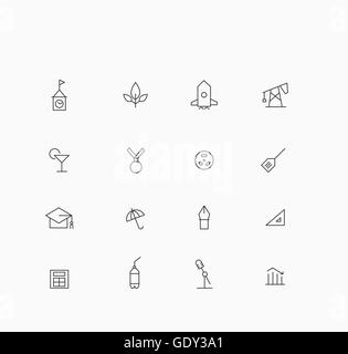 Set of various simple small line icons Stock Photo - Alamy
