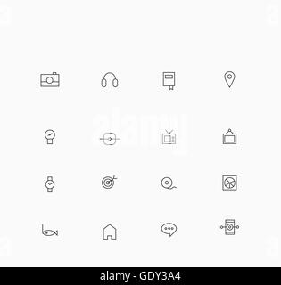 Set of various small simple line icons Stock Photo - Alamy