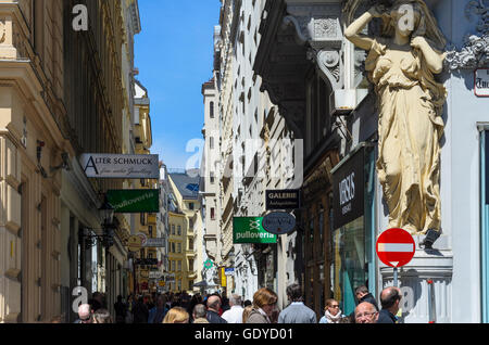 Wien, Vienna: alley Naglergasse, 01. Old Town, Wien, Austria Stock ...