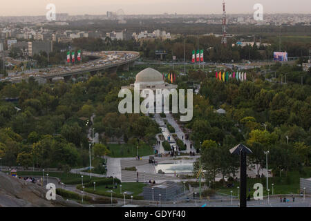 Aerial view of the Holy City of Mashhad and the shrine of Imam Reza ...