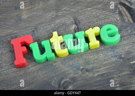 Future word on wooden table Stock Photo - Alamy