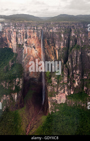 Angel Falls at the table mountain Auyan Tepui, the world's highest ...