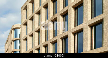 Brick facade with window chamfer. Turnmill Building, London, United ...