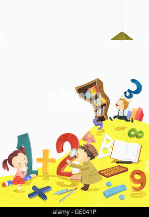 Illustration representing math class Stock Photo - Alamy